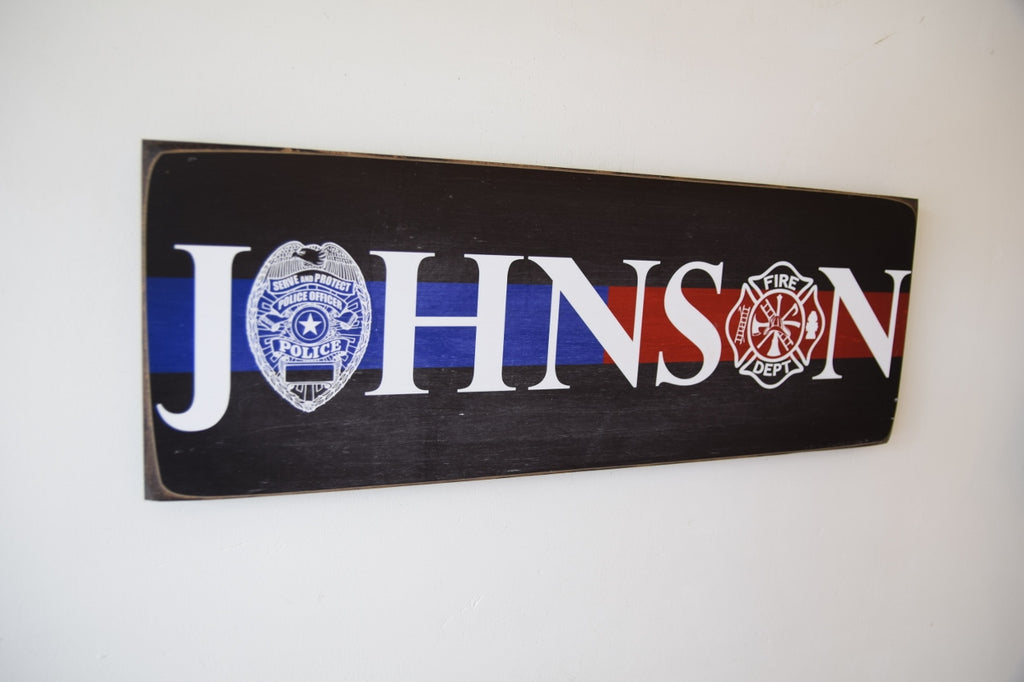 Dual Service Firefighter Police Name Sign – Hero Sign Shop
